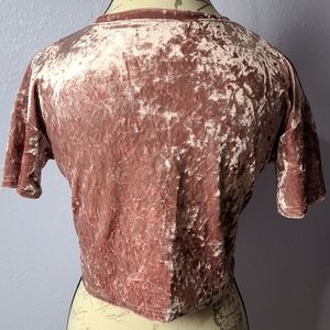Tops | Crushed Velvet Crinkle Cropped | Poshmark